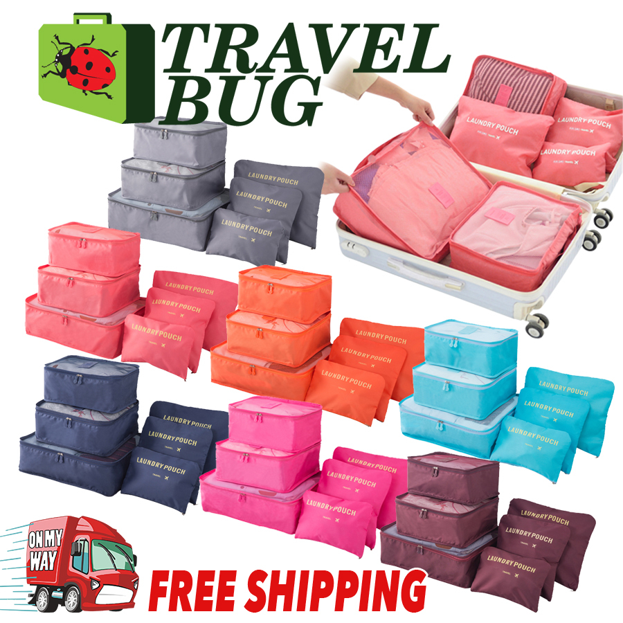 6PCS Travel Luggage Organizer Set Backpack Storage Pouches Suitcase ...